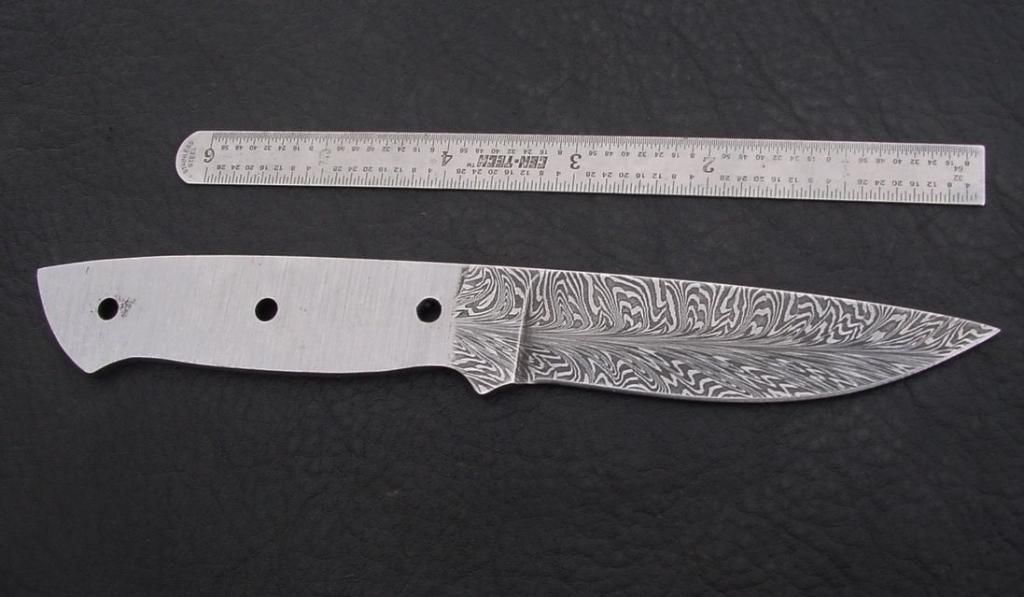 Damascus "Feather" Bird & Trout by Grand Leavitt, NICE Prime Sambar Stag Handled! | BladeForums.com